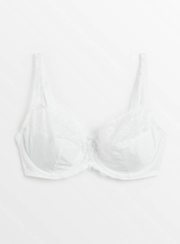 Buy DD+ White Floral Lace Padded Bra 38GG | Bras | Argos