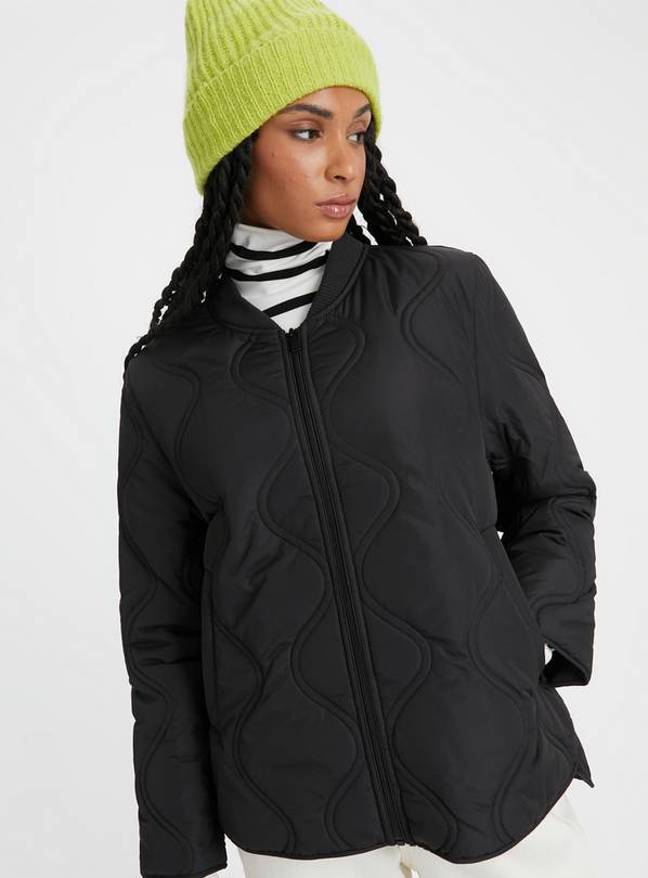 Buy Black Quilted Bomber Jacket 10 | Coats | Argos