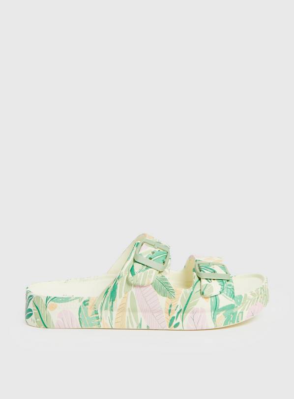 Buy Tropical Print Double Strap Pool Sliders 6 | Sandals | Argos