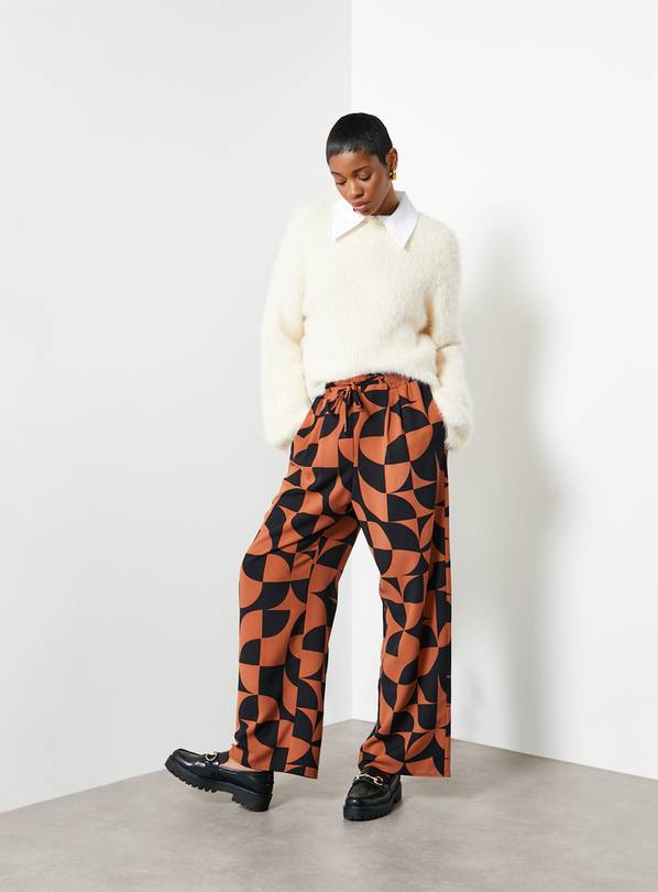 Buy For All the Love Geometric Printed Co-ord Wide Leg Trouser 10 ...