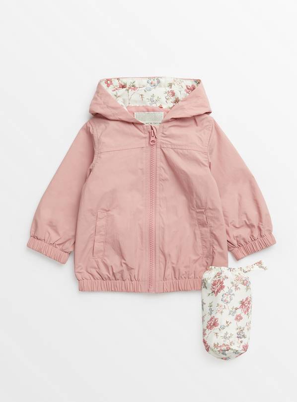 Buy Pink Floral Packaway Mac 9-12 months | Coats and jackets | Argos
