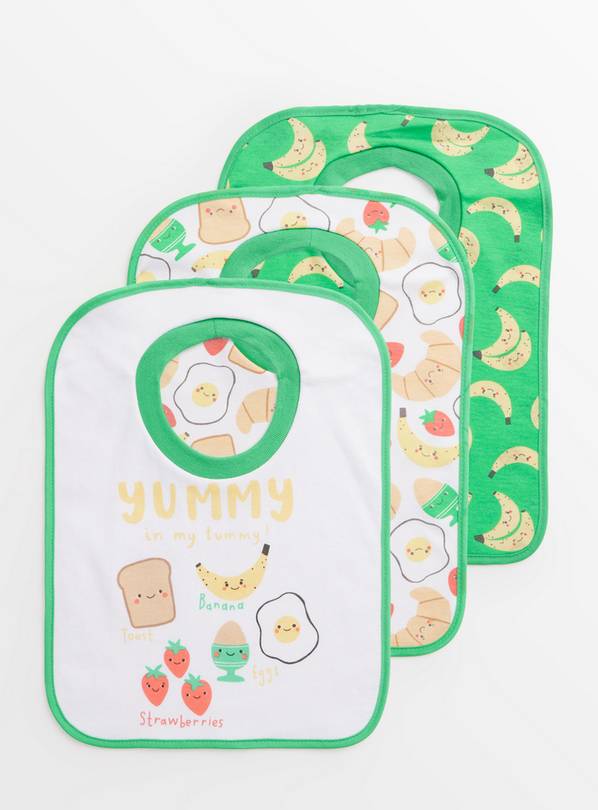 Buy Food Print Pop Over Bib 3 Pack One Size | Bibs and muslin squares ...