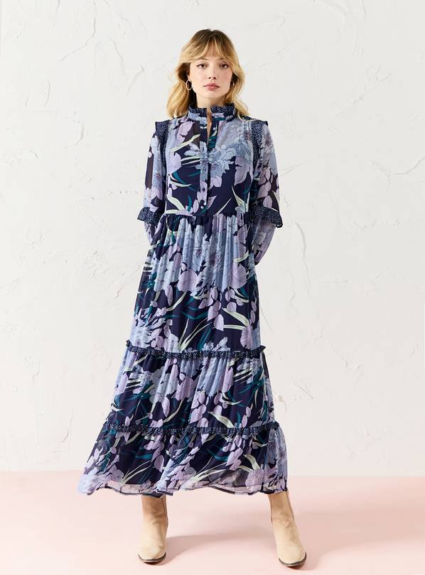 Buy EVERBELLE Spring Peony Ruffle Tiered Maxi Dress 12 | Dresses | Argos