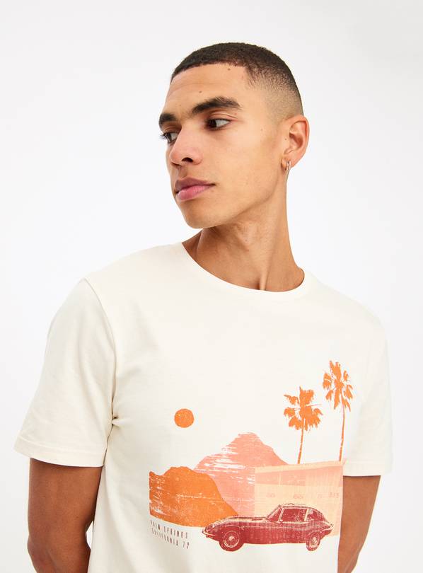 Buy Cream Car Scene Graphic T-Shirt XL | Tops and t-shirts | Argos