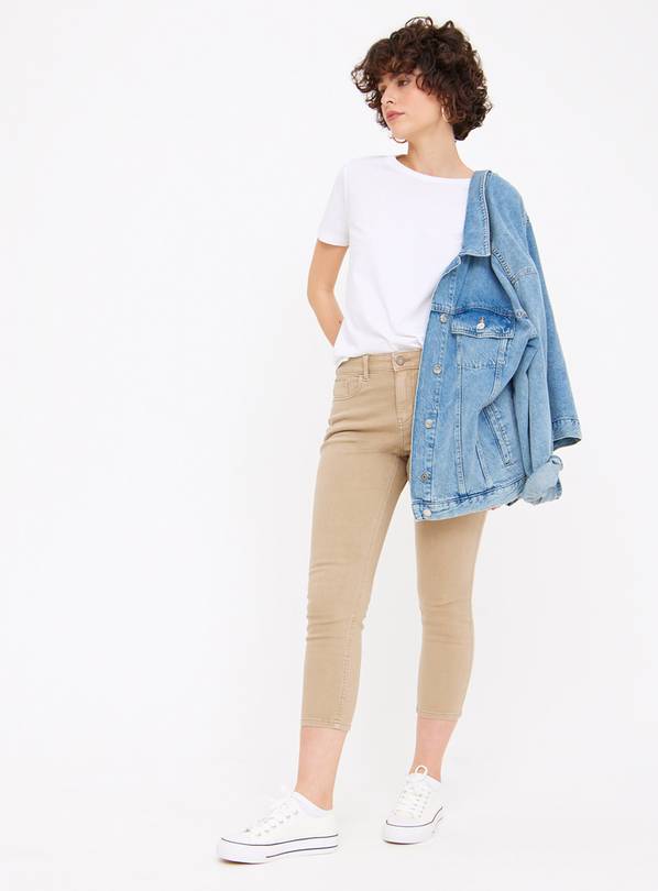 Buy Stone Skinny Cropped Denim Jeans 14 | Jeans | Argos