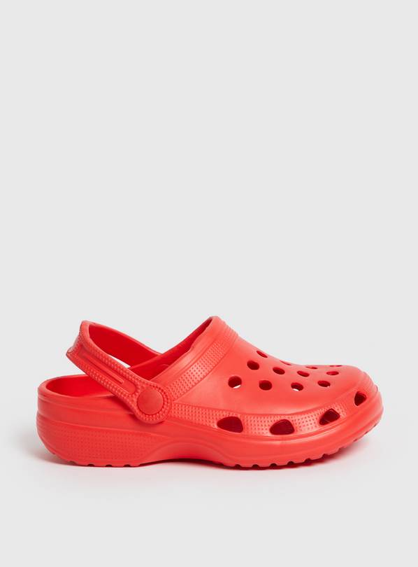 Buy Red Clogs With Ankle Strap 3-4 | Sandals and flip flops | Argos