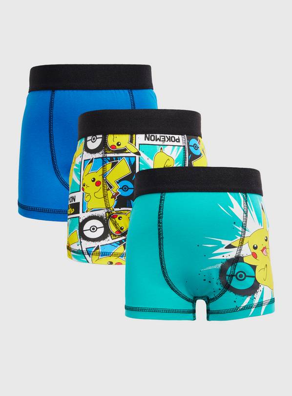 Buy Pokemon Pikachu Print Trunks 3 Pack 4-5 years | Underwear and socks ...