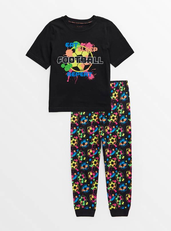 Buy Black Graphic Football Print Pyjamas 1.5-2 years | Pyjamas | Argos