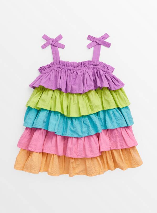 Buy Bright Rainbow Tiered Strappy Dress 6-7 years | Dresses, jumpsuits ...