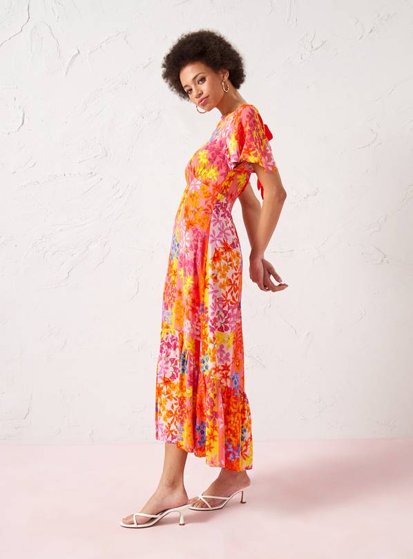 Buy EVERBELLE Floral Bow Back Midi Dress 8 | Dresses | Argos