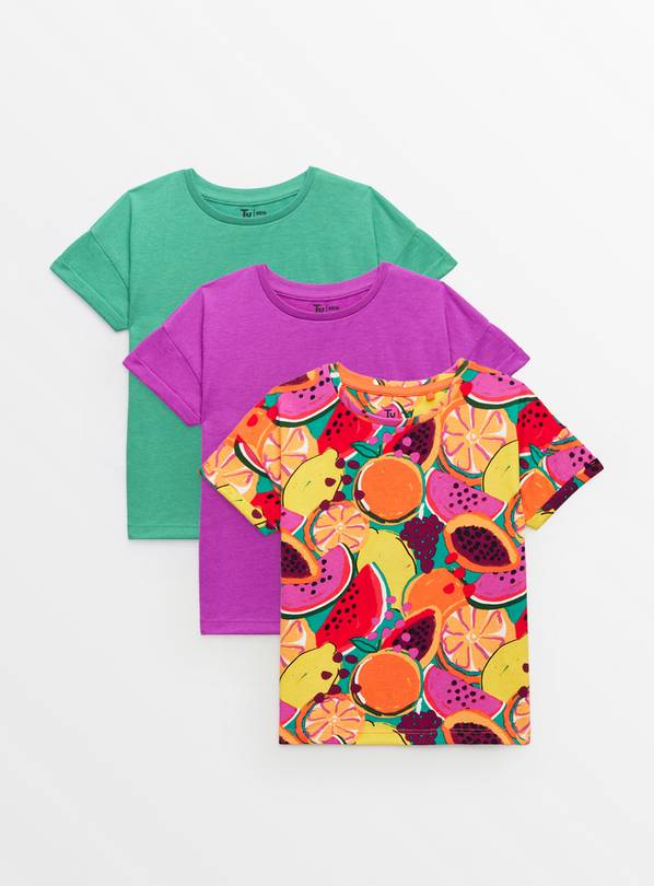 Buy Tropical Fruit Print T-Shirt 3 Pack 5-6 years | Multipacks | Argos