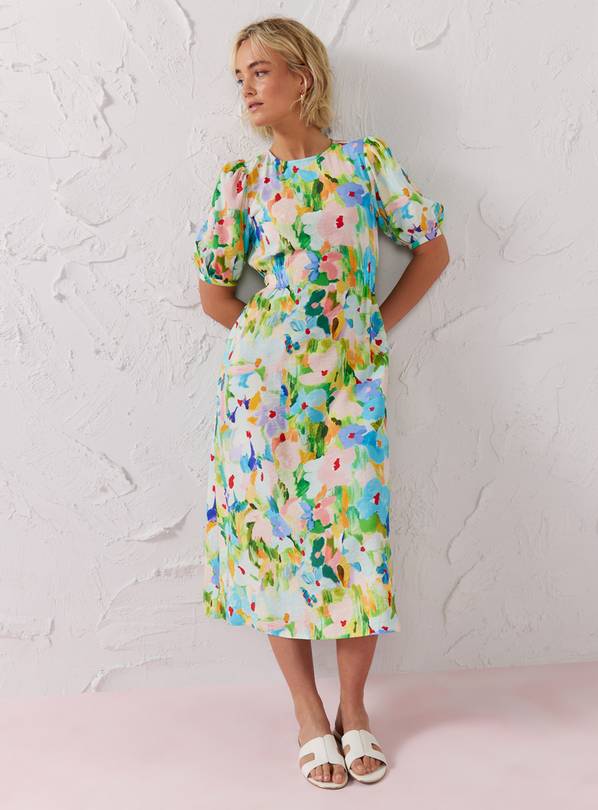 Buy EVERBELLE Floral Blurred Print Midi Dress 20 | Dresses | Argos