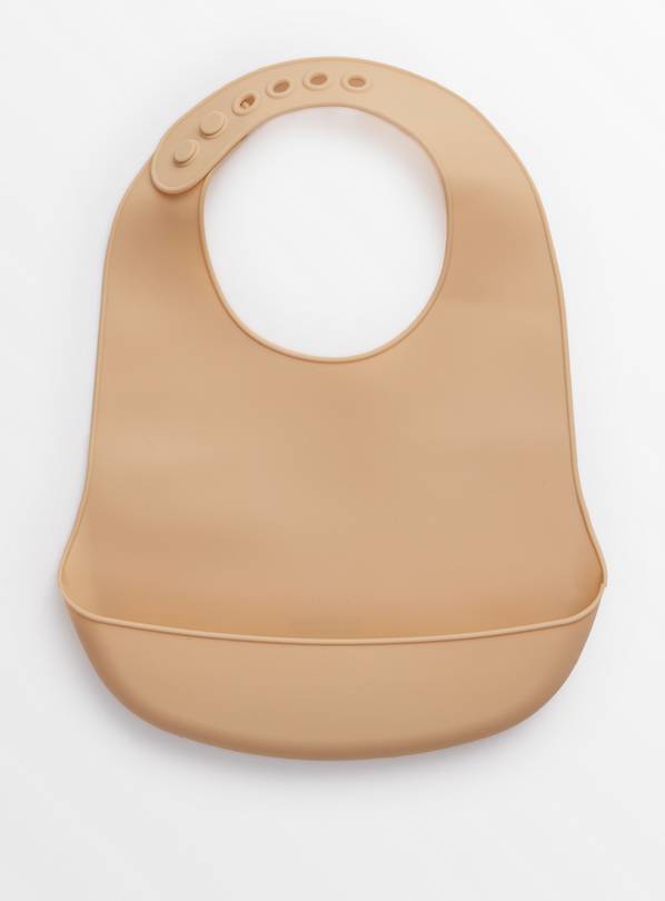 Buy Beige Silicone Bib One Size Bibs and muslin squares Argos