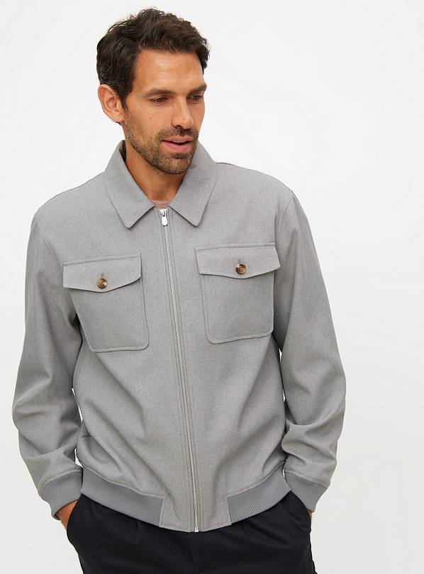 Buy Grey Collared Bomber Jacket XL | Coats and jackets | Argos