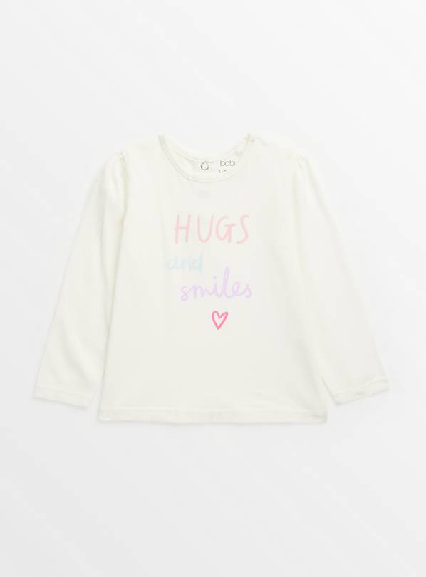 Buy Hugs And Smiles Print Long Sleeve T-Shirt 12-18 months | Tops and t ...
