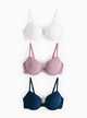 Buy Plain Underwired Padded T-Shirt Bras 3 Pack 32A | Bras | Argos