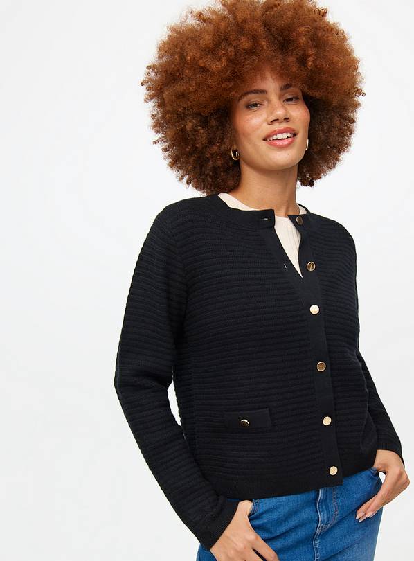 Buy Black Ribbed Knitted Cardigan 10 | Cardigans | Argos
