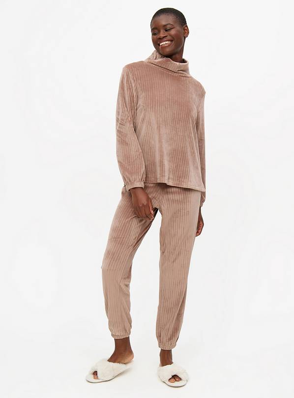 Buy Mauve Slinky Ribbed Long Sleeve Pyjamas 24 | Pyjamas | Argos