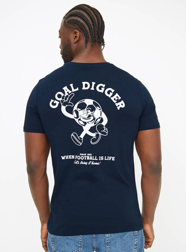 Buy Navy Football Goal Digger T-Shirt XXL | T-shirts and polos | Argos
