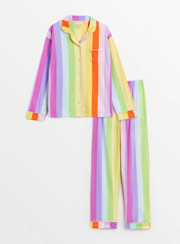 Buy Mini Me Rainbow Stripe Traditional Pyjamas 6-7 years | Pyjamas | Argos