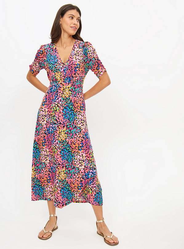 Buy Bright Animal Print Short Sleeve Midaxi Tea Dress 12 | Dresses | Argos