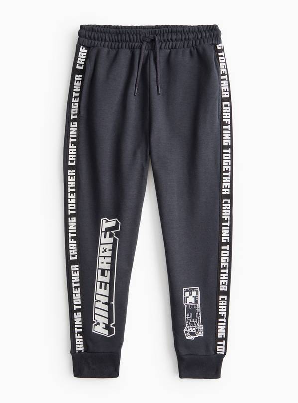 Buy Minecraft Graphic Charcoal Grey Joggers 6 years | Trousers and ...