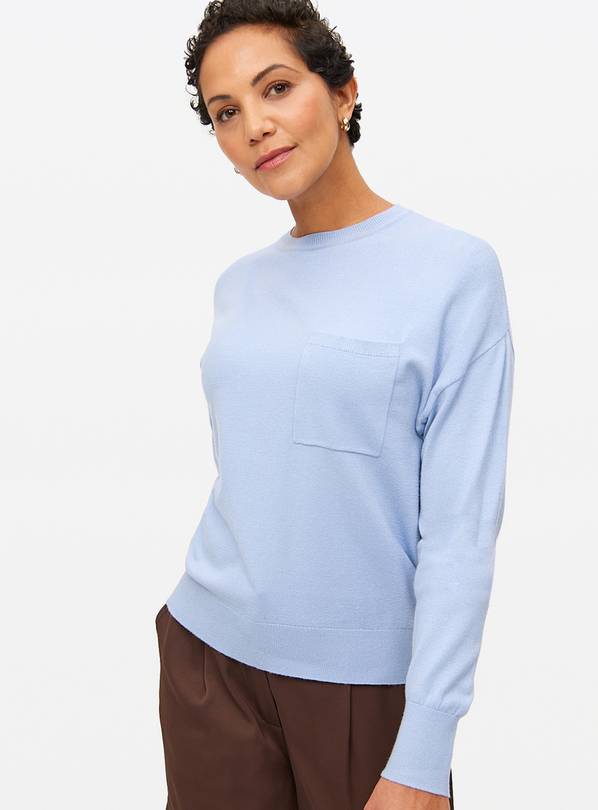 Buy Pale Blue Soft Touch Pocket Jumper 8 | Jumpers | Argos