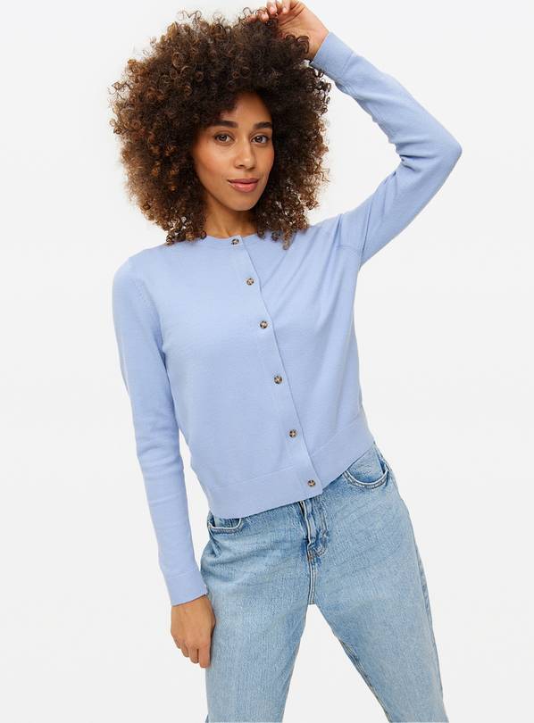 Buy Blue Soft Touch Crew Neck Cardigan 12 | Cardigans | Argos