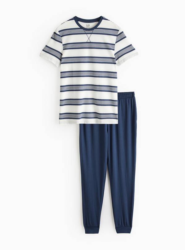 Buy Navy Stripe Jersey Pyjamas L | Pyjamas | Argos