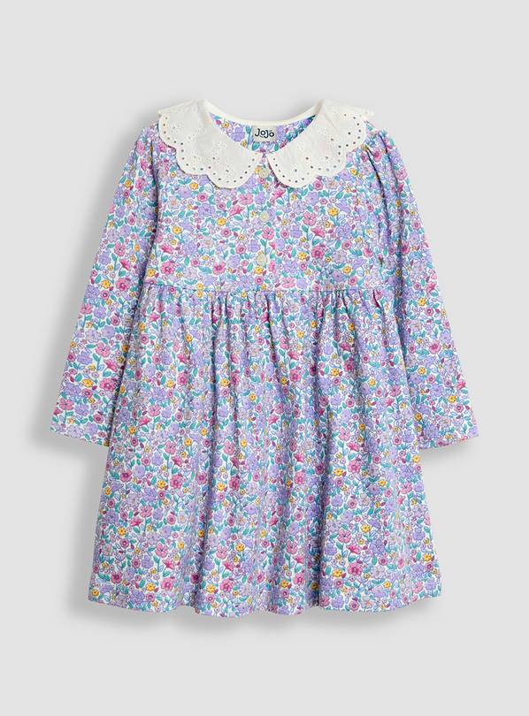 Buy JOJO MAMAN BÉBÉ Autumn Floral Broderie Collar Dress 12-18 months ...