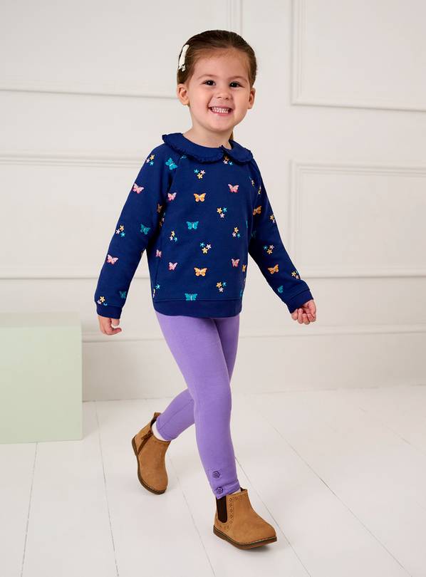 Buy JOJO MAMAN BÉBÉ Butterfly Floral Embroidered Collar Sweatshirt 12 ...