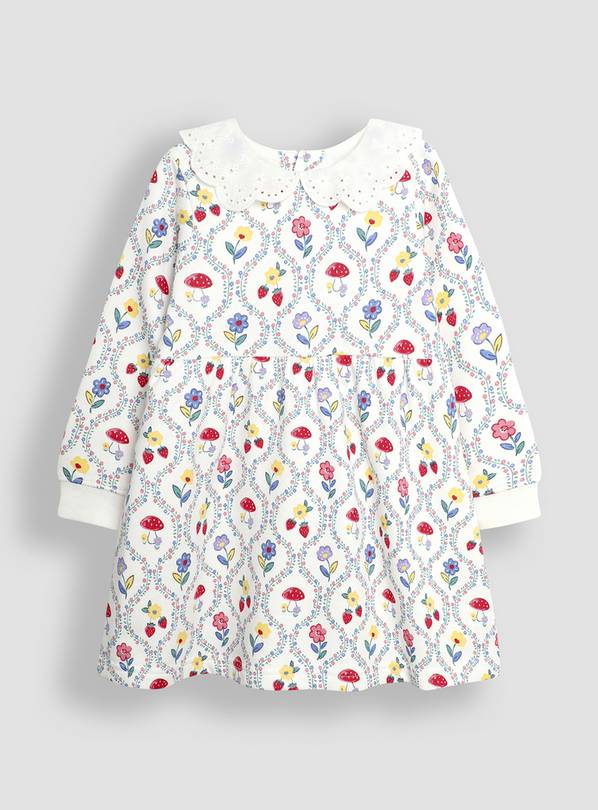 Buy JOJO MAMAN BÉBÉ Toadstool Floral Broderie Collar Dress 5-6 Years ...