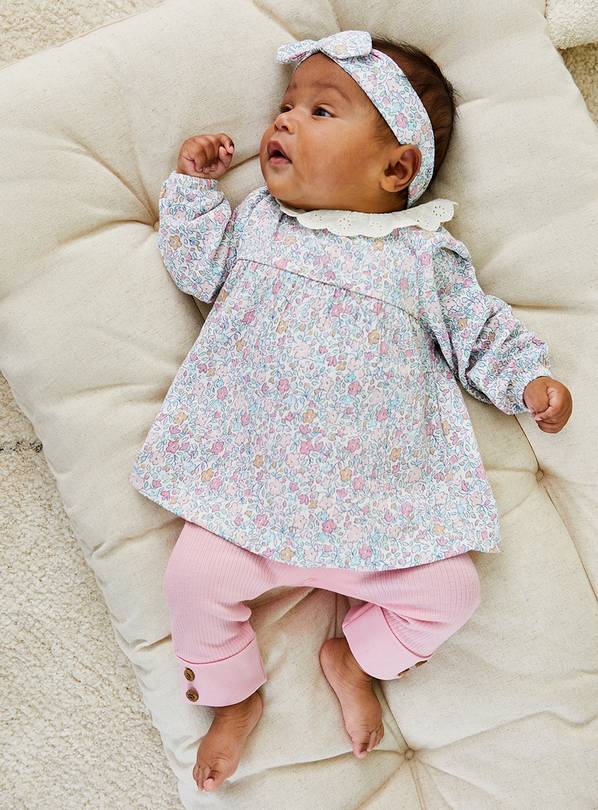 Buy JOJO MAMAN BÉBÉ 3 Piece Ditsy Floral Tunic & Leggings Set 3-6 month ...