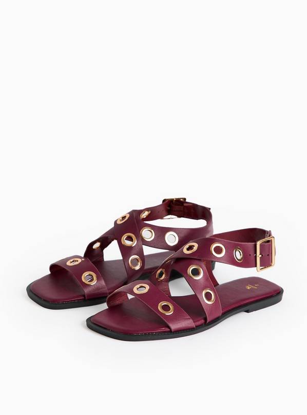 Buy Berry Eyelet Strappy Sandals 8 | Sandals | Argos
