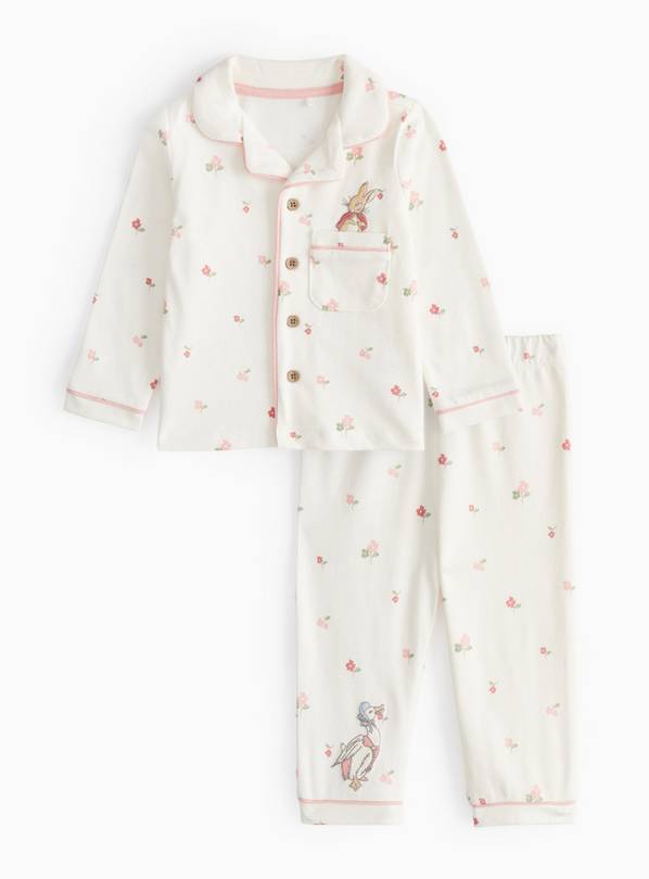 Buy Peter Rabbit Cream Flower Printed Pyjamas 12-18 months | Sleepsuits ...