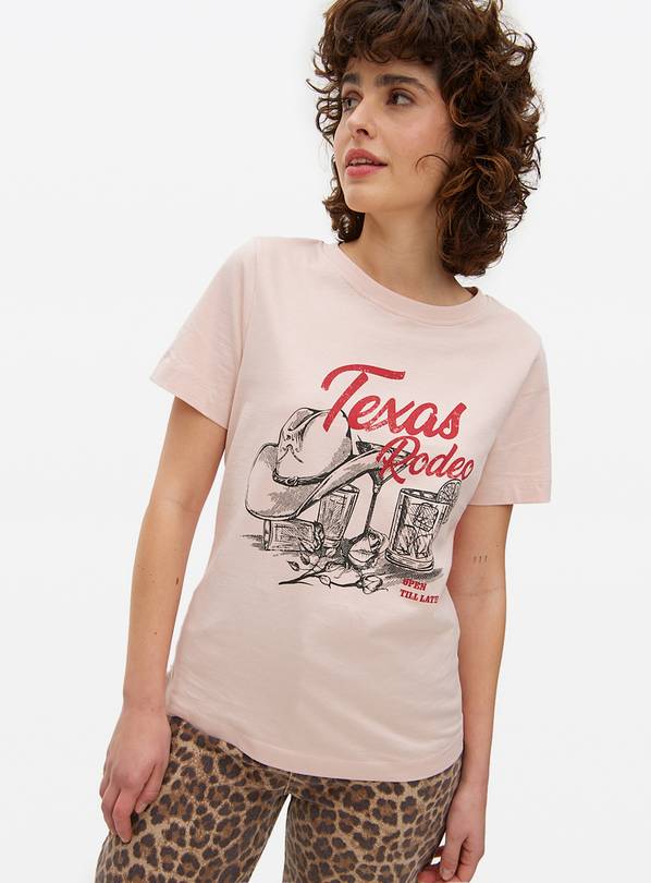 Buy Pink Western Rodeo Graphic Regular T-Shirt 10 | T-shirts | Argos