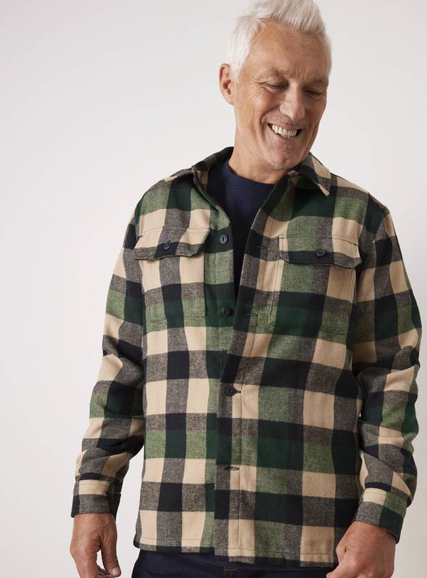 Buy UNION WORKS Neutral Check Brushed Shacket L | Coats and jackets | Argos