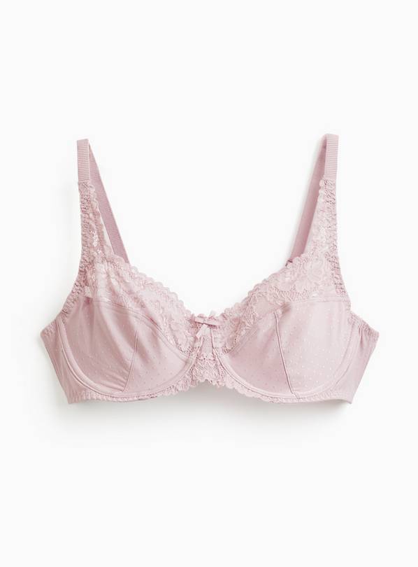 Buy DD+ Pink Valentine's Day Lace Full Cup Bra 34E | Bras | Argos