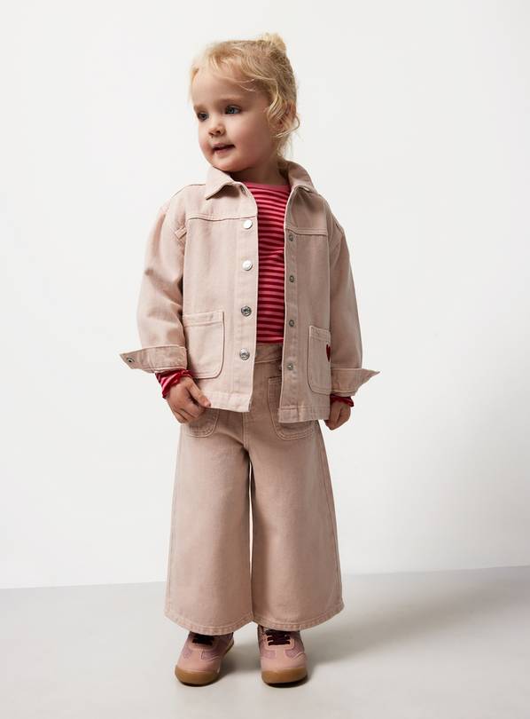 Buy Pink Denim Heart Jacket & Trouser Co-ord 1-2 years | Coats and ...