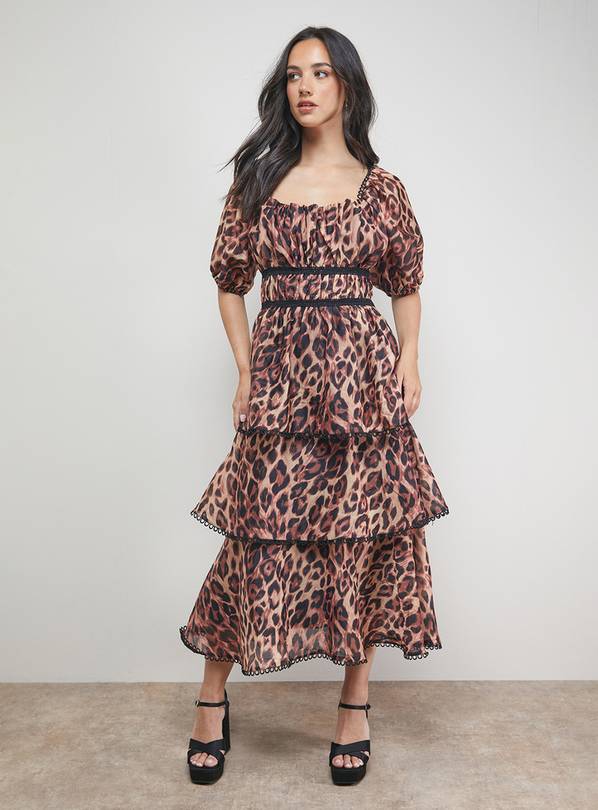 Buy OASIS Puff Sleeve Tiered Midaxi Dress 12 | Dresses | Argos