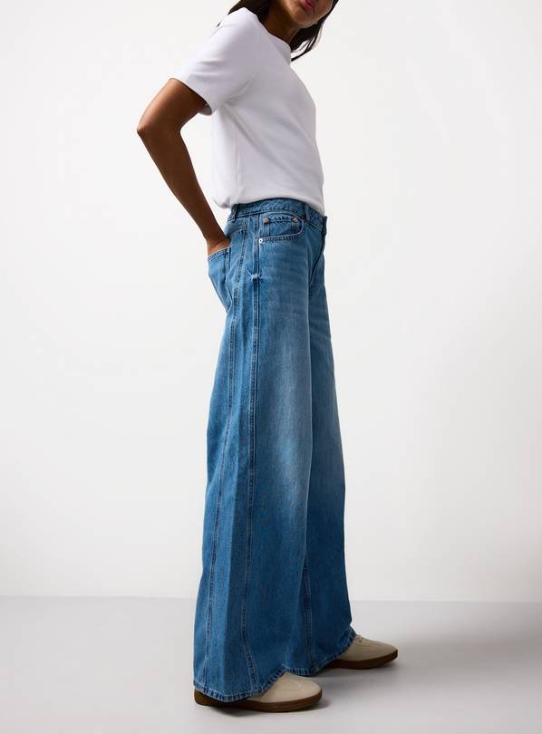 Buy Baggy Wide Leg Light Blue Jeans 10L | Jeans | Argos