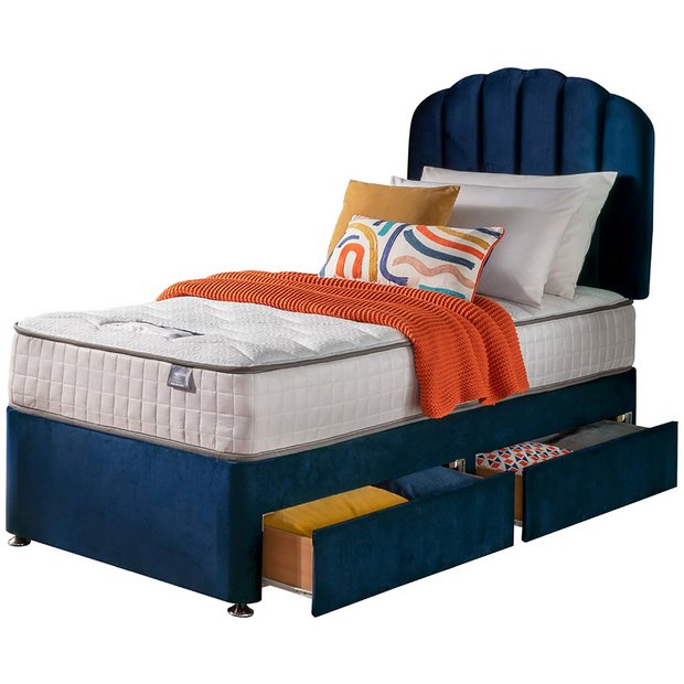 Buy Silentnight Middleton Single Memory Divan Bed Blue Divan beds Argos