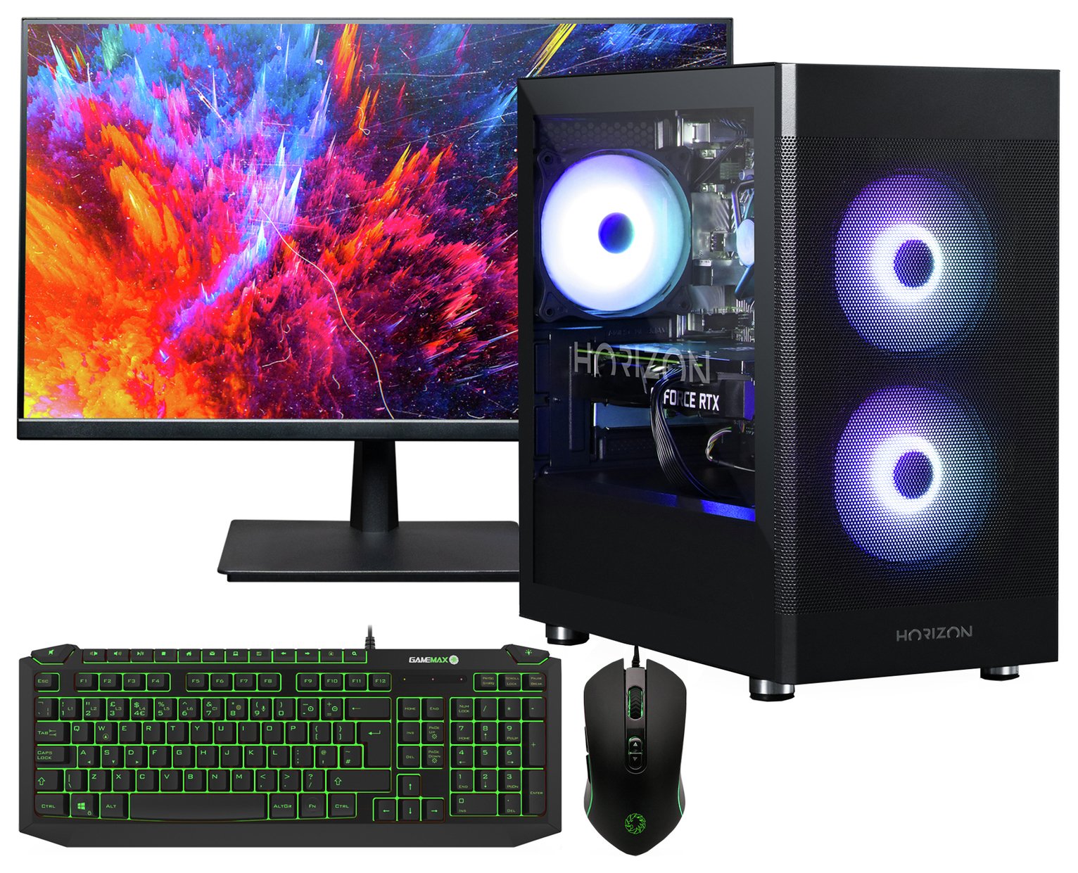Desktop with monitors Desktops | Argos