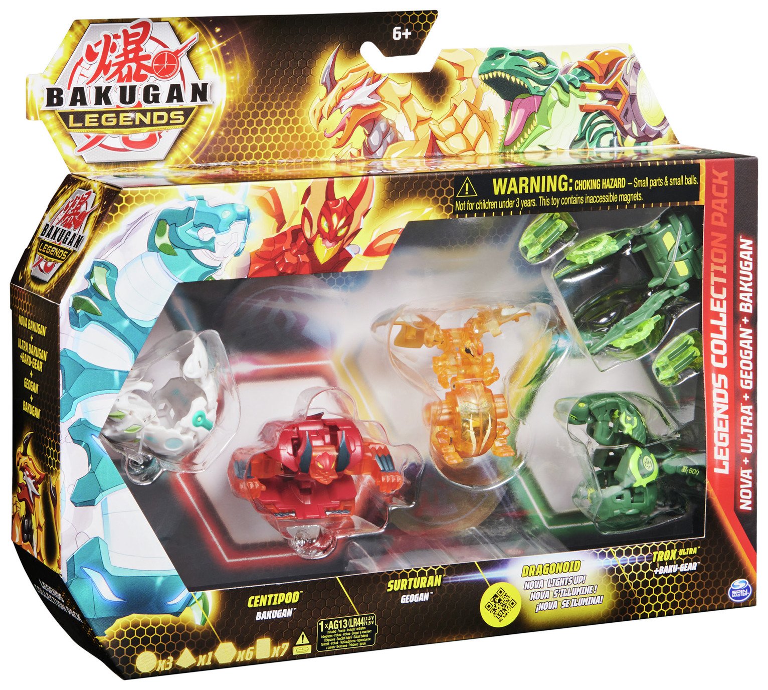 Bakugan Evolutions, Dragonoid And Sluggler Battle Strike Pack, Action ...