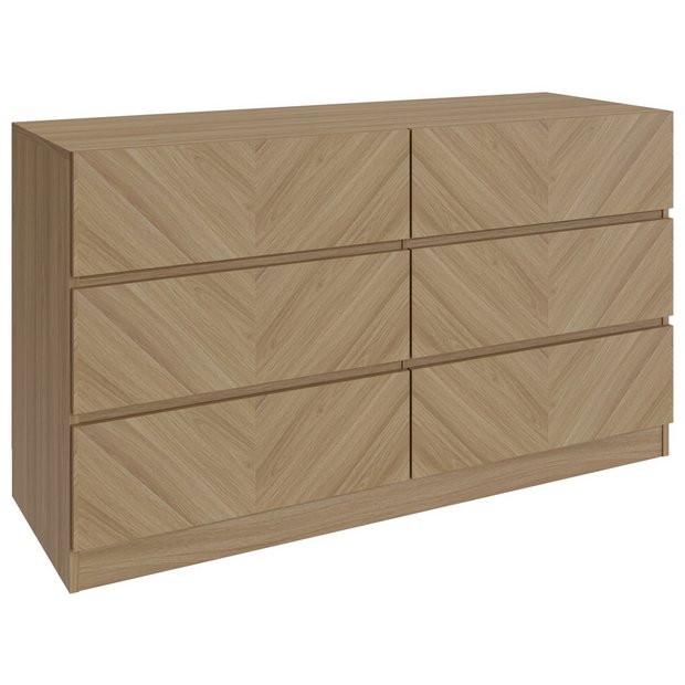 Buy GFW Catania 6 Drawer Chest Oak Chest of drawers Argos