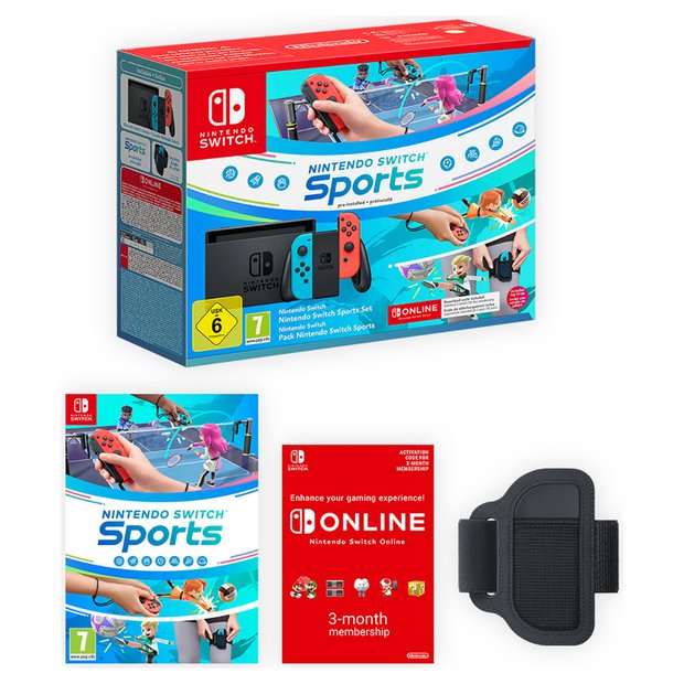 Nintendo Switch Console (Neon) + Switch Sports Bundle | Stock Checker Deals