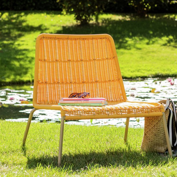 Buy Habitat Sona Rattan Effect Garden Chair Yellow Garden chairs and sun loungers Argos