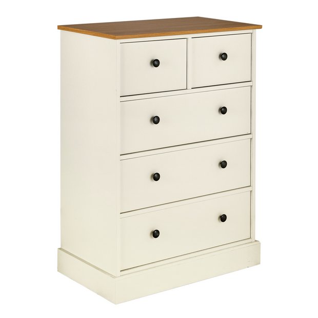 Buy Argos Home Kensington 5 Drawer Chest Oak Ivory Chest of drawers Argos