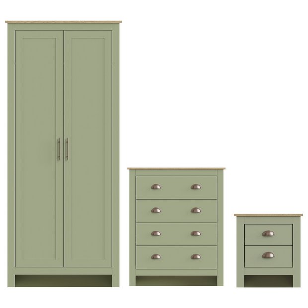 Buy GFW Lancaster 3 Piece 2 Door Wardrobe Set Sage Bedroom furniture sets Argos