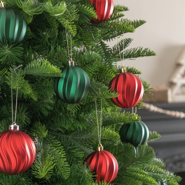 Buy Argos Home Pack Of 12 Christmas Baubles Red And Green Christmas tree decorations Argos